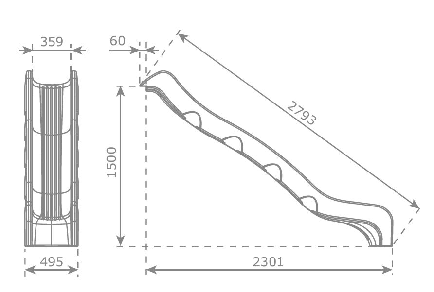 Green Wave Slide For 1500mm Platform - Sovereign Play